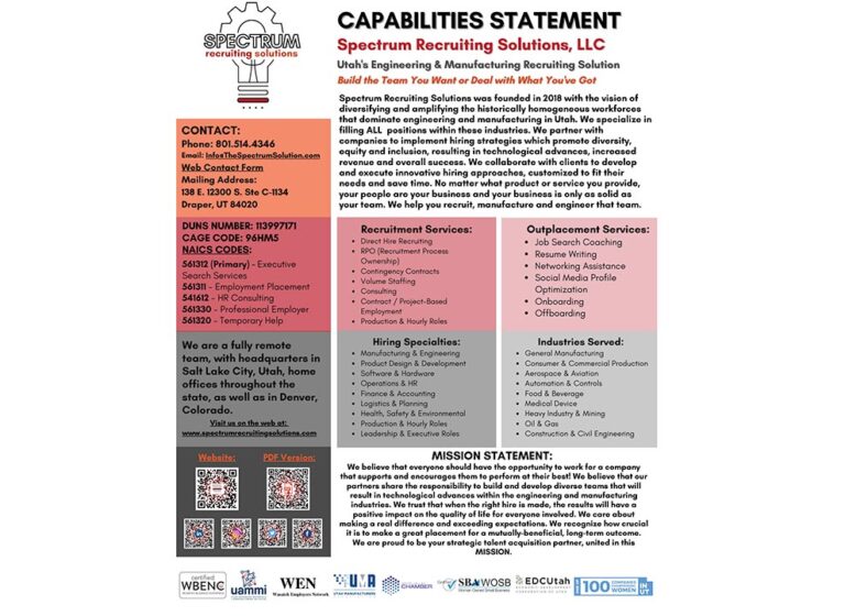 Spectrum Capabilities Statement - Spectrum Recruiting Solutions